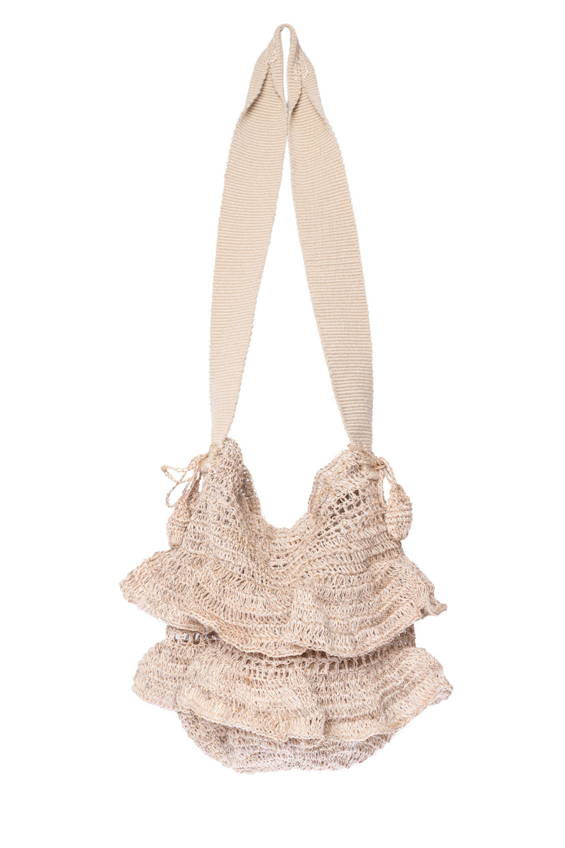 Natural Ruffle Hobo Beach Bag – Solemar CR